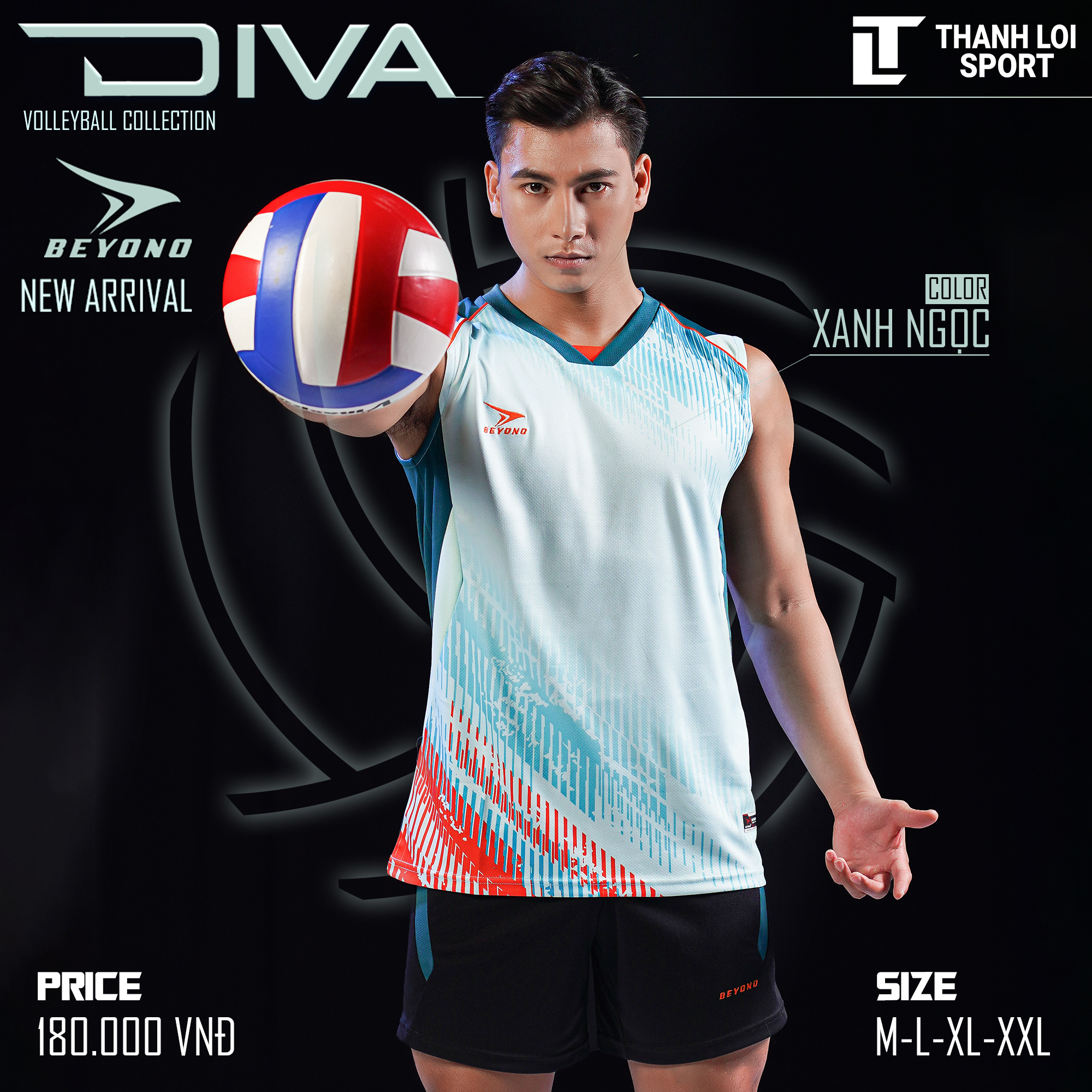 Bộ quần áo bóng chuyền Beyono Diva - Xanh Ngọc